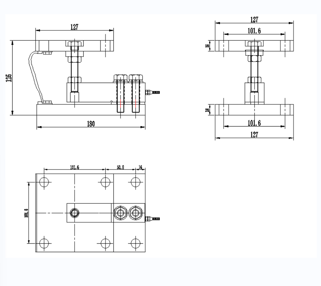 BizAutom BA-LCM-SB4 Silo Tank Scale Mount Assembly Kit (4-Module Set)